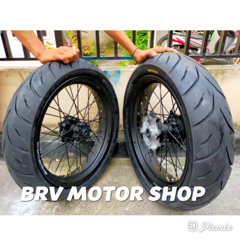 Jual Velg Expedition Velg SuperMoto Yamaha Wr155 Uk 300+350-17 Tromol ...