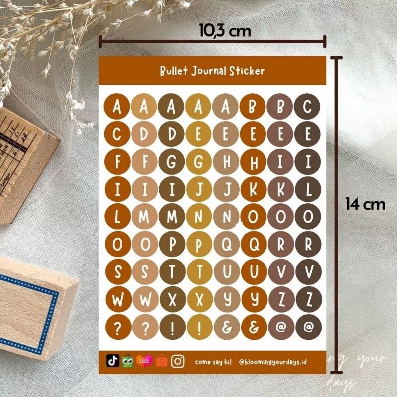 Jual ALPHABET Sticker Deco DIY Planner BUJO Vintage Cute Stiker Huruf ...