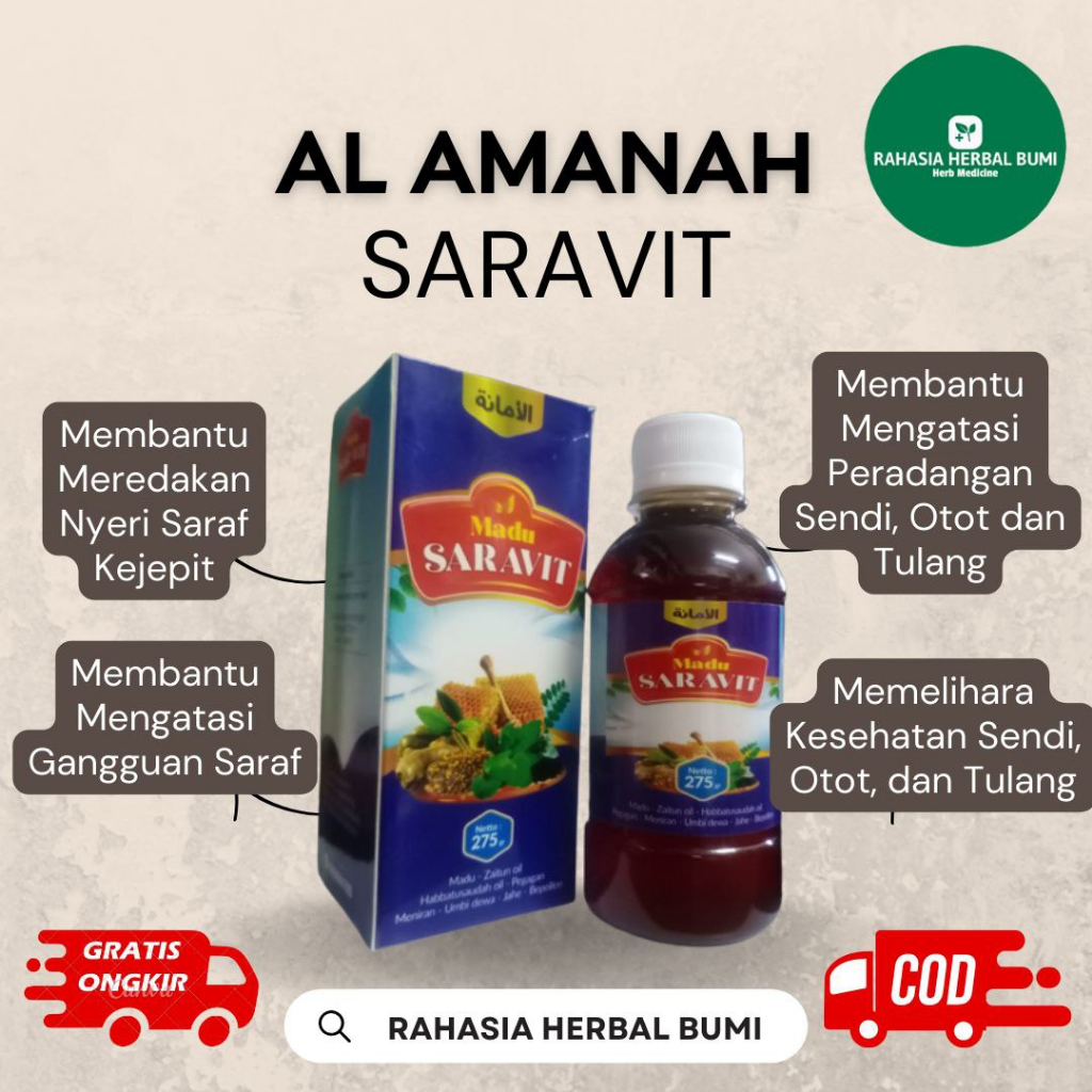 Jual Madu Saravit Al Amanah: Obat Saraf Kejepit Nyeri Sendi Radang ...