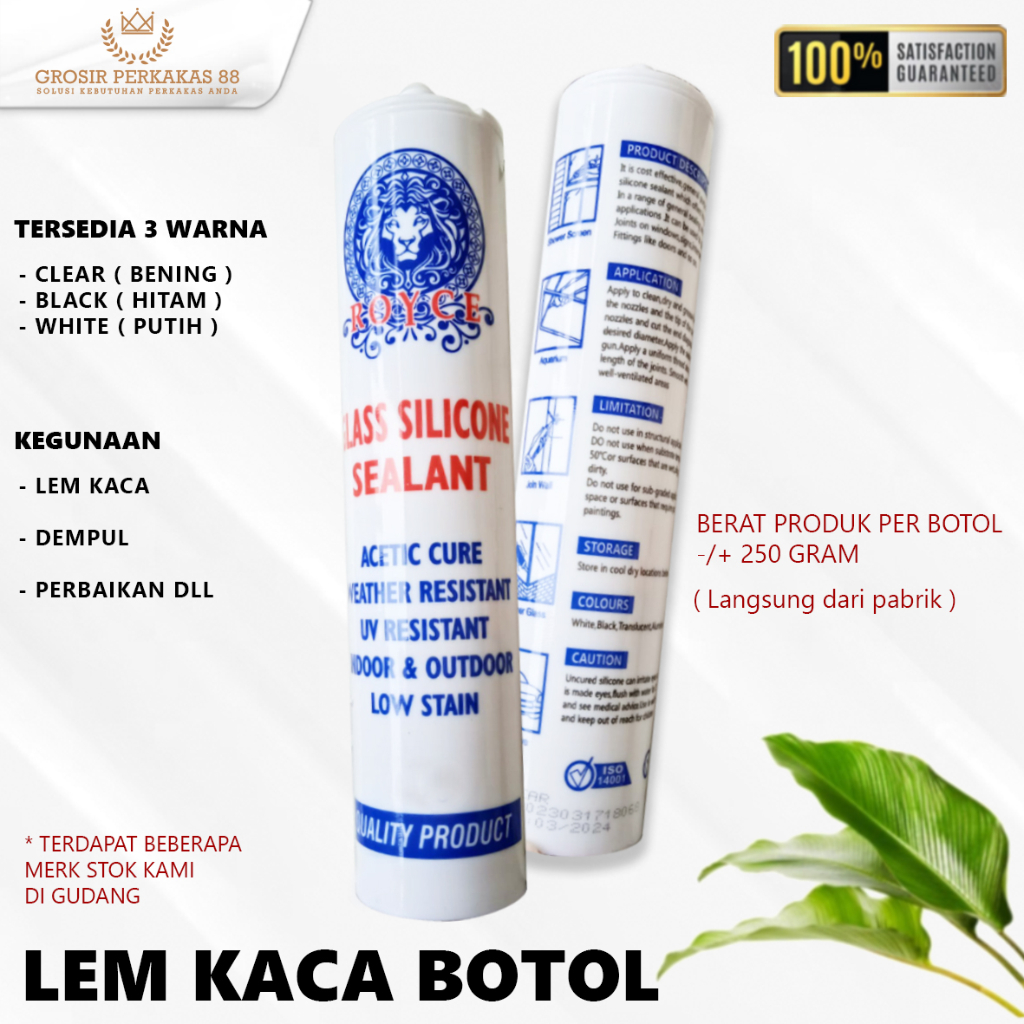 Jual Lem Sealant Sealent Kaca Aquarium Bening Hitam Silicone Silent ...