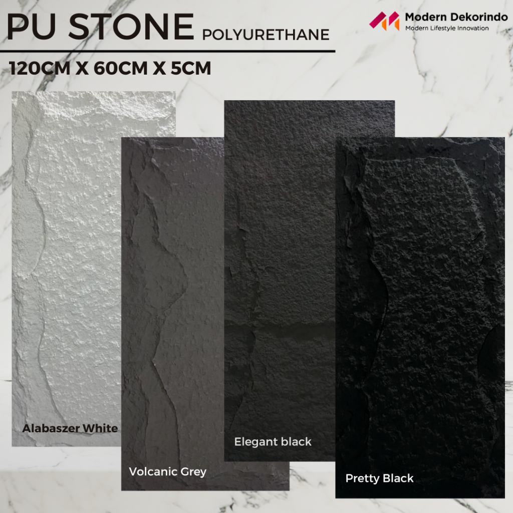 Jual KHUSUS BANDUNG PU Stone Panel Polyurethane 120cm x 60cm Tebal 5cm ...