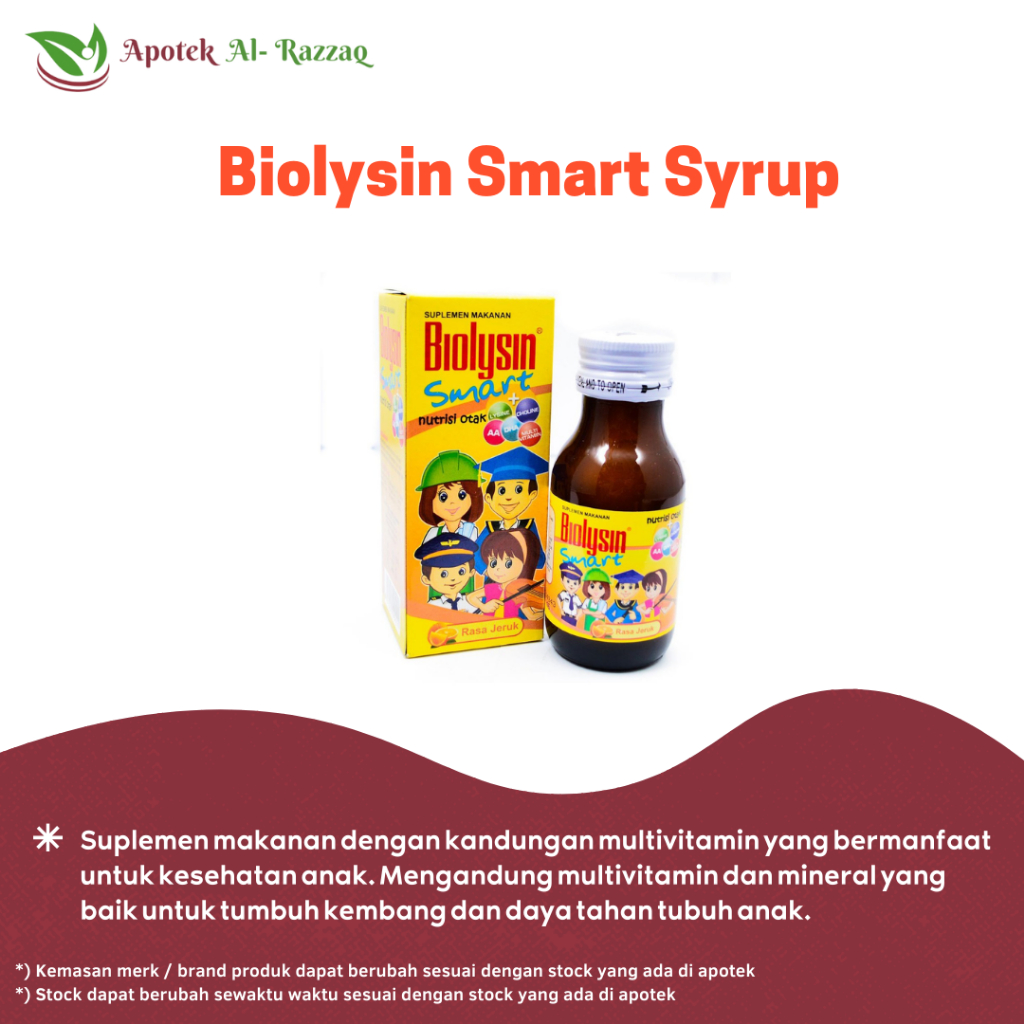 Jual Biolysin Smart Syrup 60 ml - Suplemen Kesehatan | Shopee Indonesia