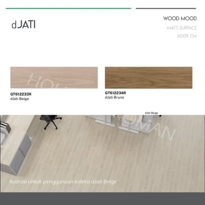 Jual Roman Granit Lantai 15x60 dJati Series (Wood Mood) / Granit Lantai ...
