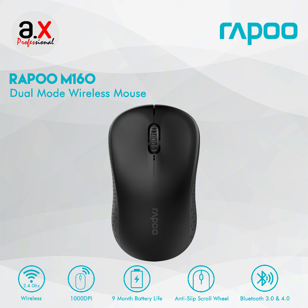 Jual Mouse Wireless Optical Silent Rapoo M160 Black | Shopee Indonesia