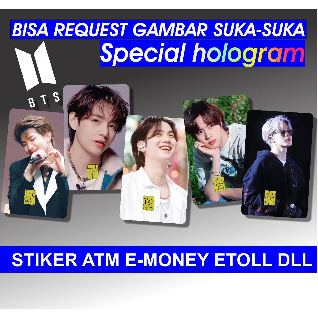 Jual BTS Skin card Stiker Kartu Atm Etoll E-money Pelindung Kartu Anti ...