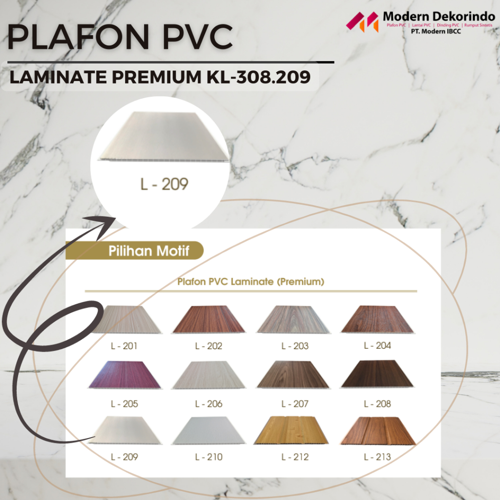 Jual Plafon PVC Laminate Lebar 30 cm KL.308.209 Dekorasi Atap Rumah ...