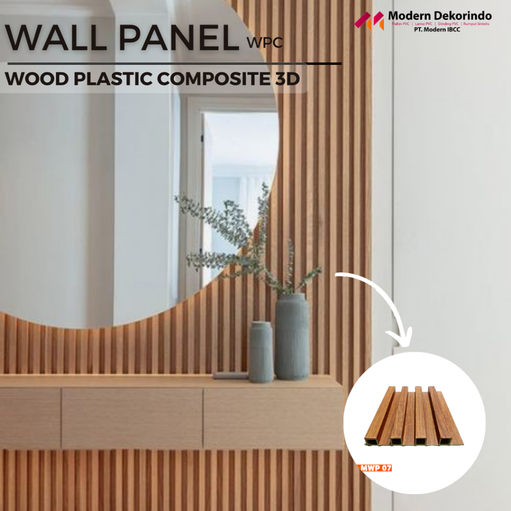 Jual Wallpanel 295cm x 16cm x 2.2cm Wood Plastic Composite 3D Motif ...