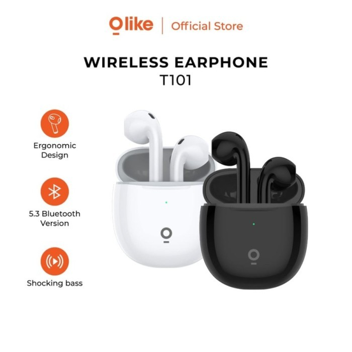 Jual OLIKE Headset Bluetooth TWS Earphone Wireless T101 Bass Airbuds BT ...