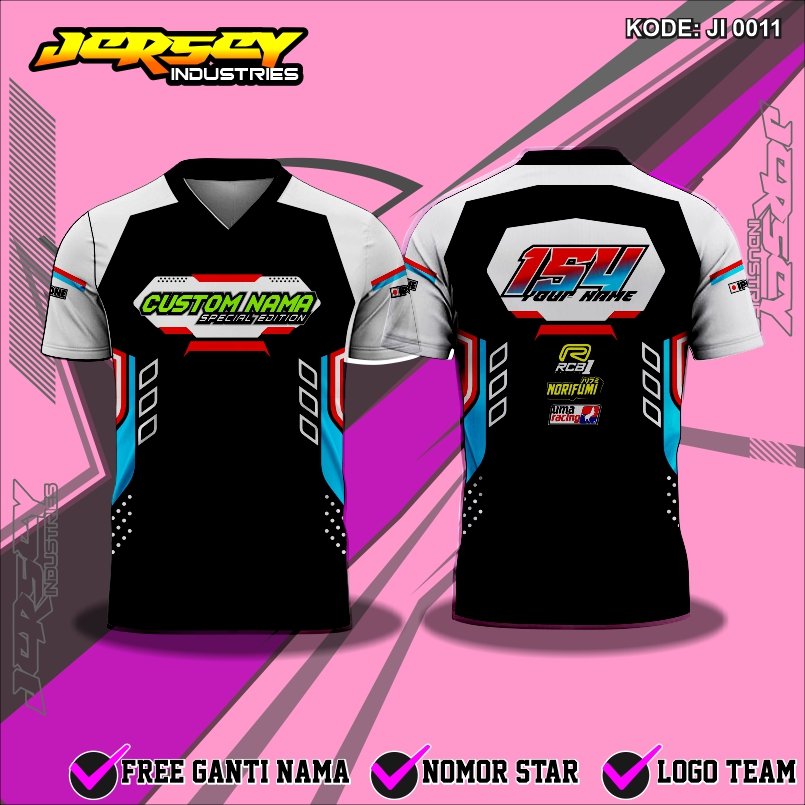 Jual Jersey Racing Keren Simple Custom Nama - Nomer ) | Shopee Indonesia