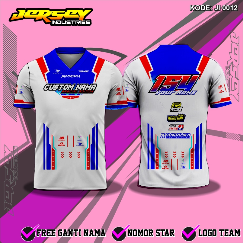 Jual JERSEY RACING INDUSTRIES FREE GANTI NAMA NOMER STAR LOGO TEAM DAN ...