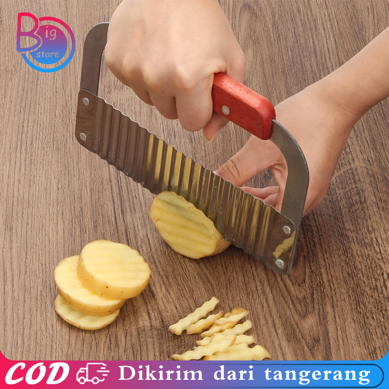 Jual Pisau Kentang Gerigi Stainless Potongan Kentang Alat Pemotong ...