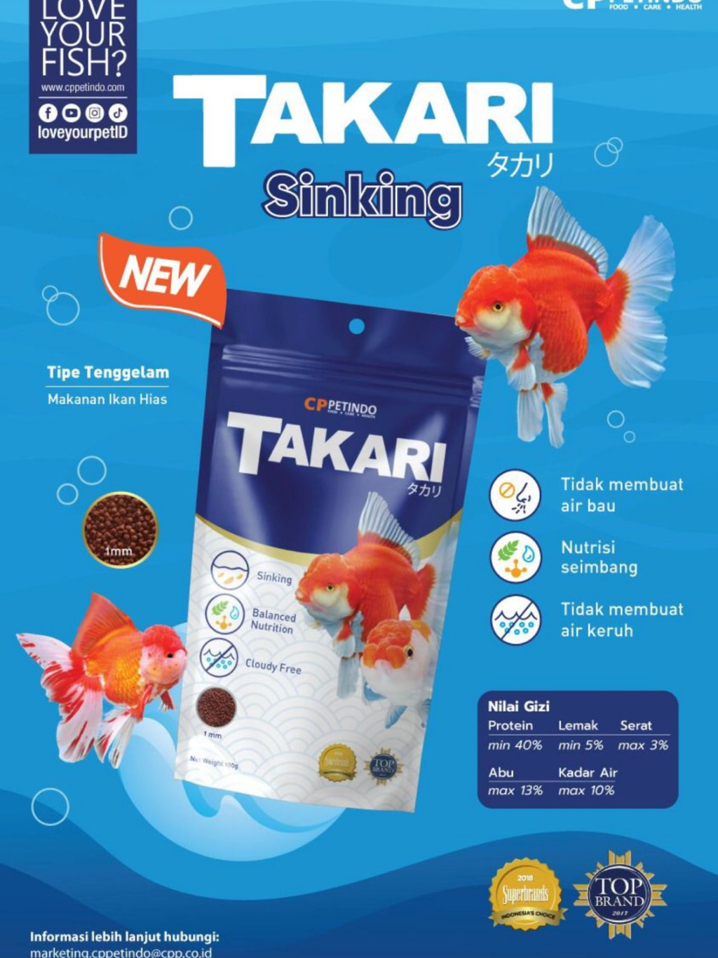 Jual TAKARI SINKING 100 gr / 1mm - Pakan Tipe Tenggelam Produk Baru CP ...