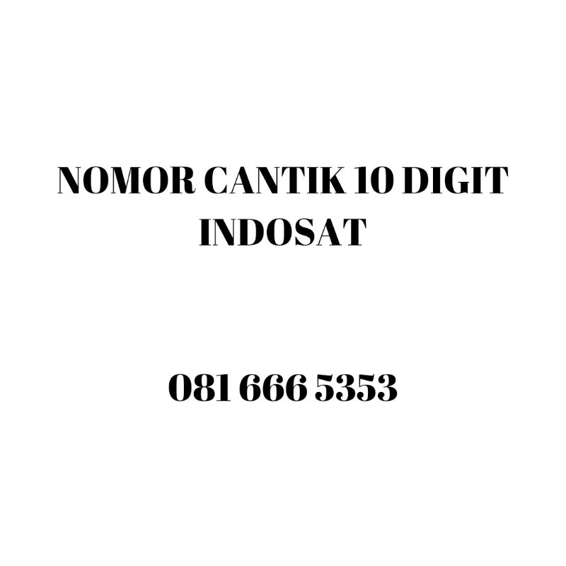 Jual Nomor Cantik 10 Digit | Shopee Indonesia