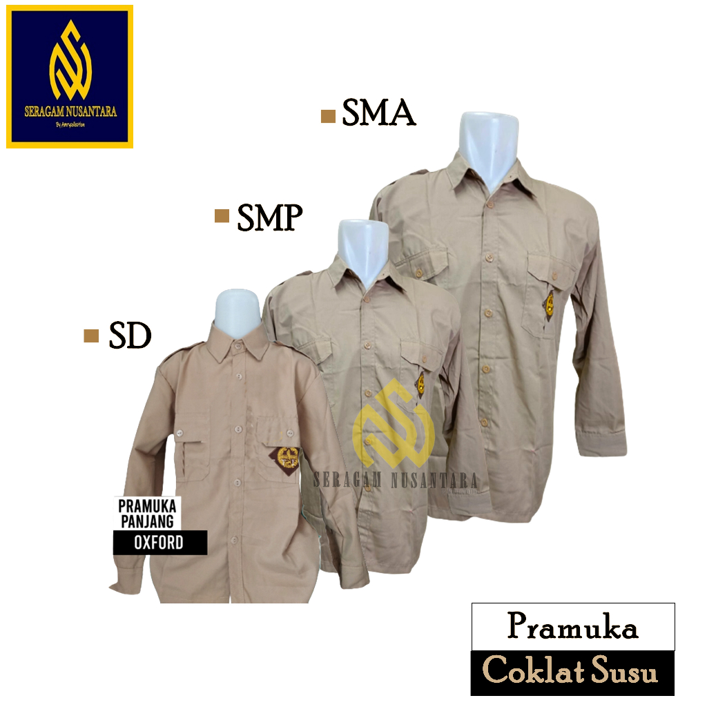 Jual Baju Pramuka Laki - Laki Lengan Panjang Seragam Sekolah SD SMP SMA Pramuka | Shopee Indonesia