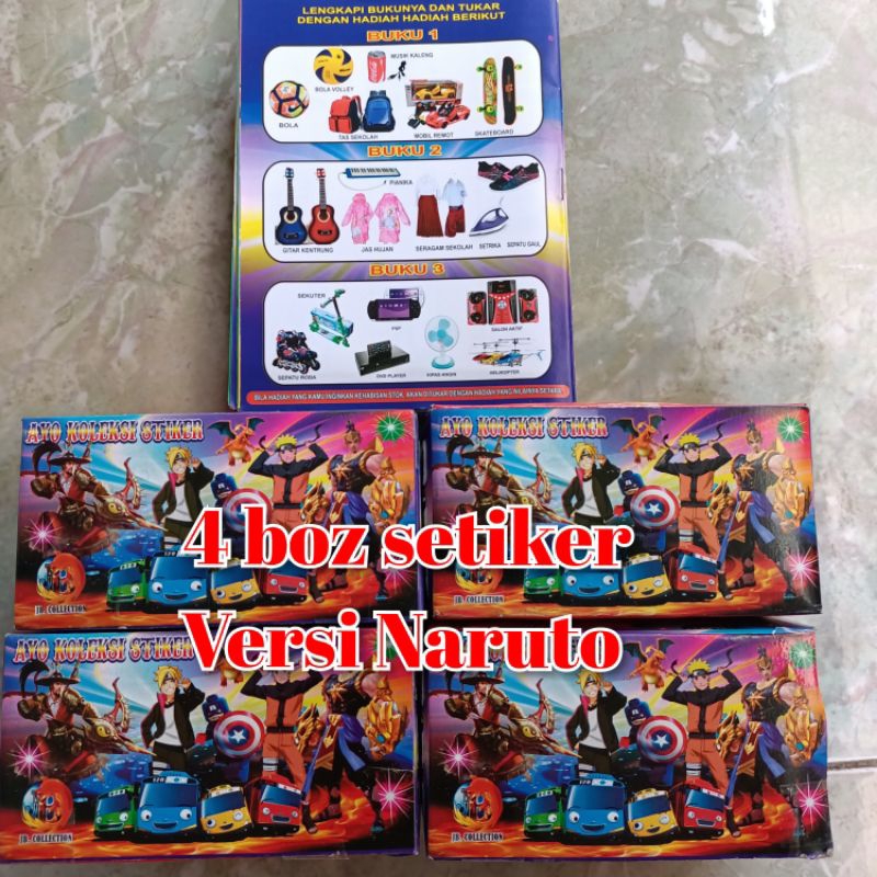 Jual mainan setiker koleksi berhadiah versi naruto paket 4 box | Shopee ...