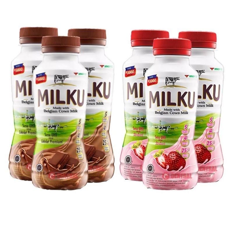Jual SUSU MILKU UHT SUSU SAPI 200ML COKLAT STROWBERRY ISI 6 | Shopee ...