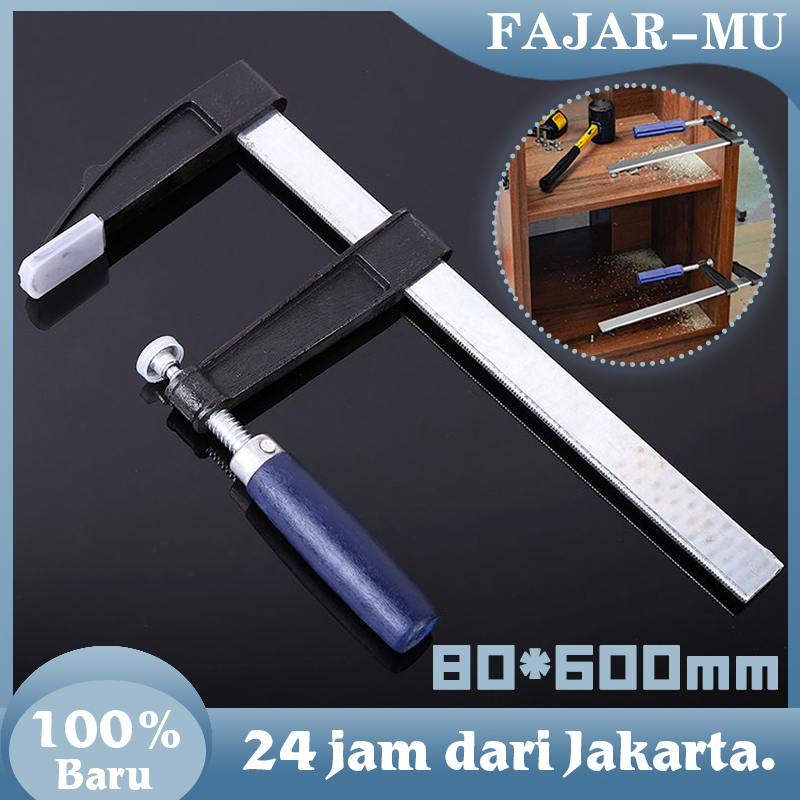 Jual F Clamp Papan Kayu 80*600mm Klem Jepit F Clamp Wooden Handle Clamp ...
