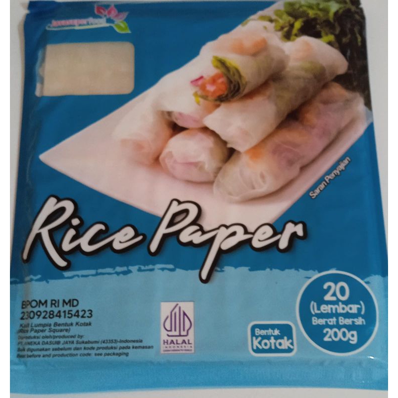 Jual Rice Paper Bentuk Kotak Isi 20 @200gr/rice paper kotak | Shopee ...