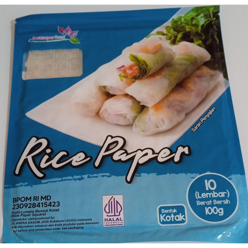 Jual Rice Paper Bentuk Kotak Isi 10 @100gr/rice paper kotak | Shopee ...