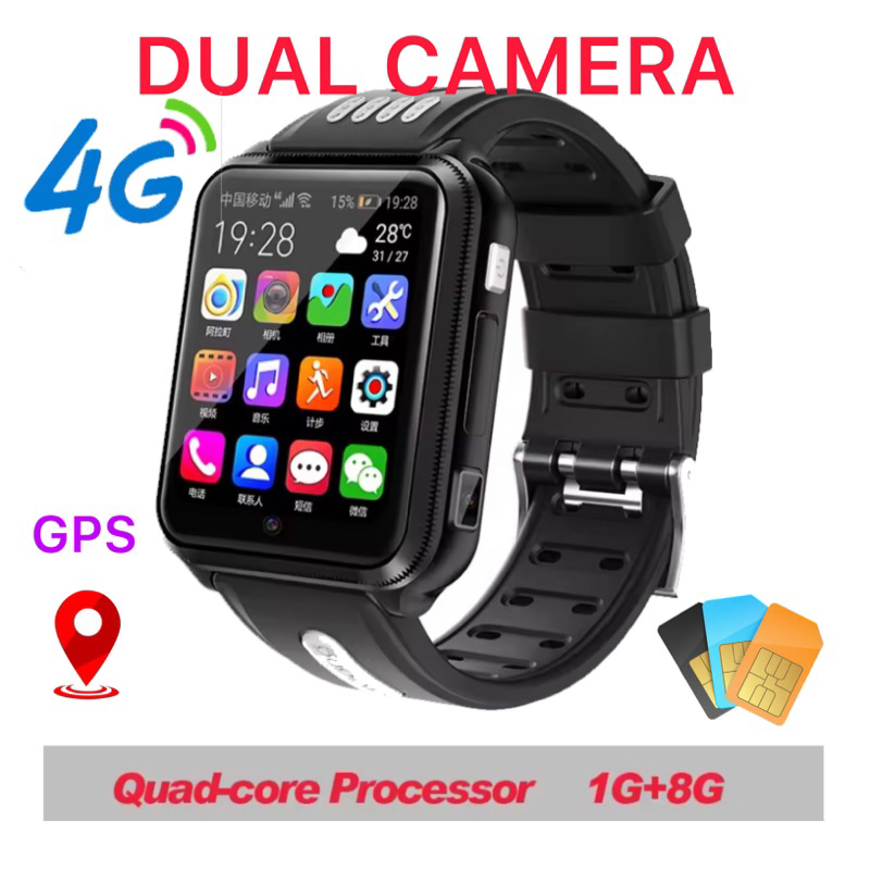 Jual Jam Tangan HP 4G WIFI GPS Original Smart Watch Dual Camera 1GB-8GB ...