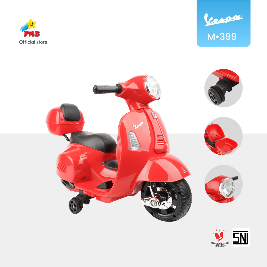 Jual Mainan Anak Motor Aki Vespa Official Licensed M399 - PMB Toys ...