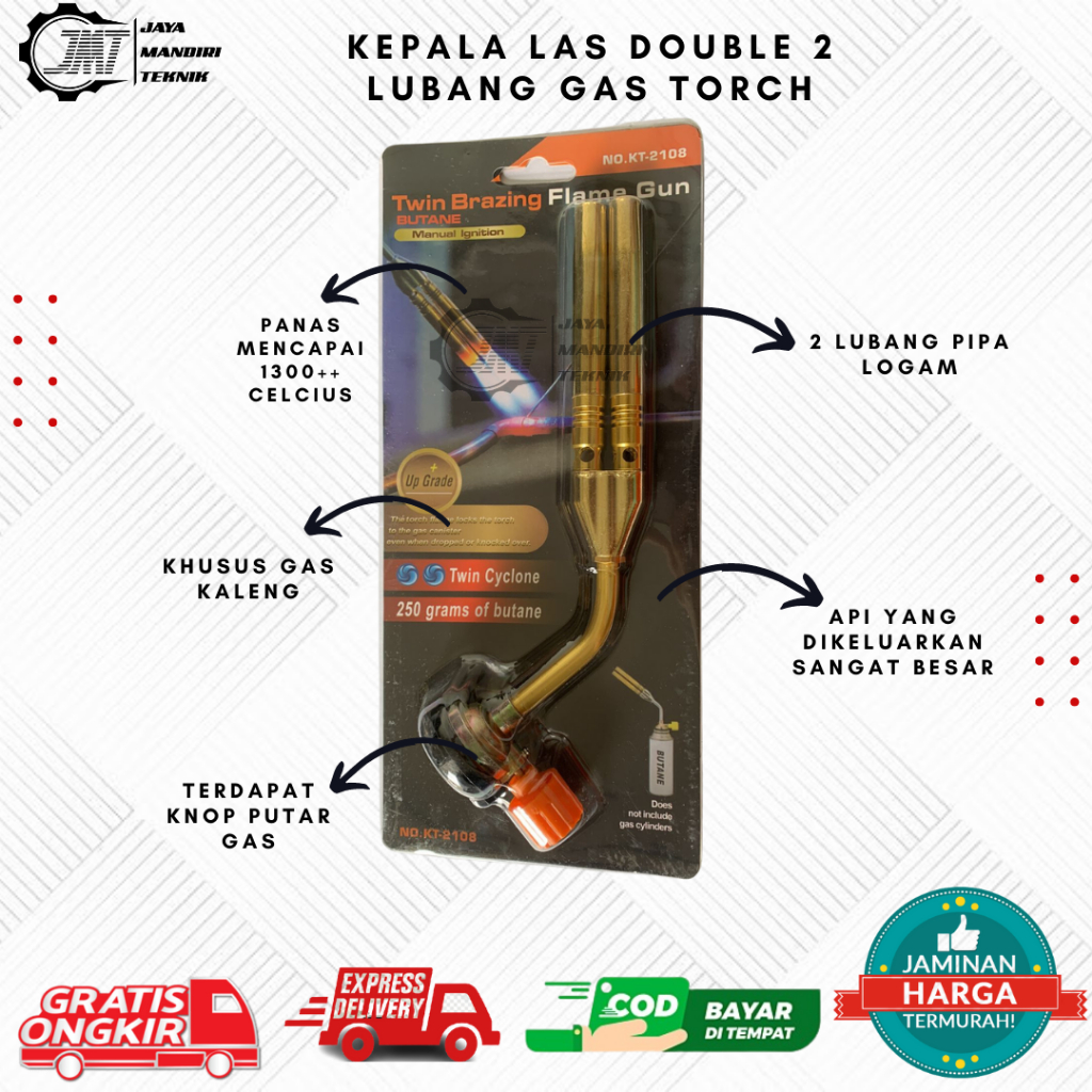 Jual KEPALA LAS DOUBLE 2 LUBANG GAS TORCH | ALAT BAKAR MAKANAN / DAGING ...