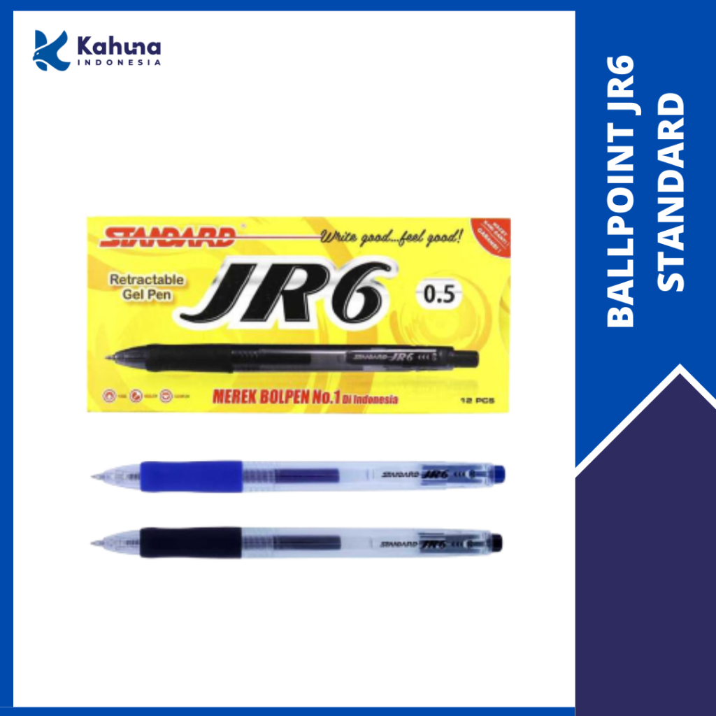 Jual BALLPOINT / BOLPEN / PULPEN STANDARD JR6 ( 1 PACK ) | Shopee Indonesia