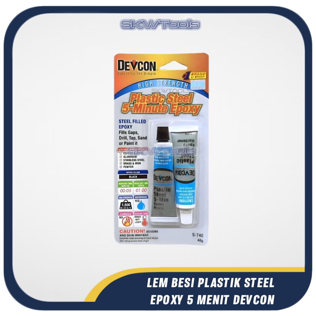 Jual Lem Epoxy / Lem Campur / Besi / Serbaguna 5 MENIT / Lama Kering Lem Besi Devcon Original ...