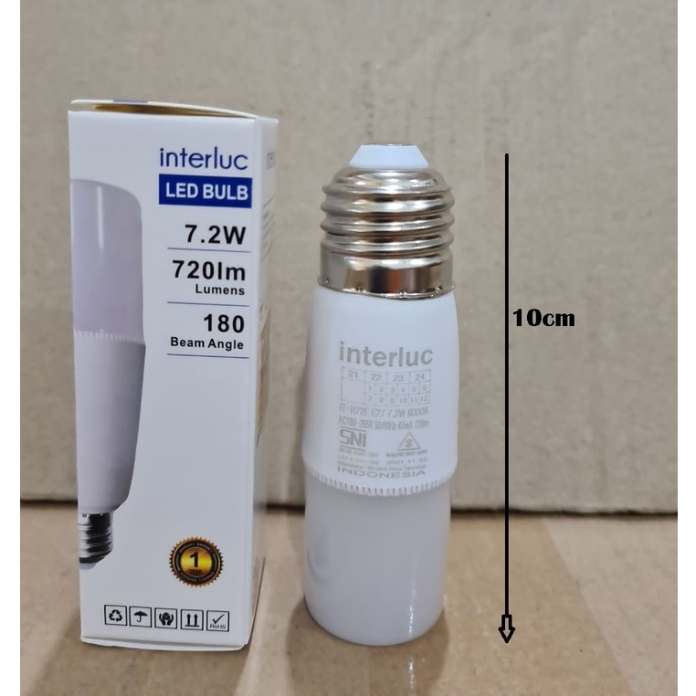 Jual Lampu INTERLUC LED Bulb STICK 7.2W Bohlam LED INTERLUC STICK 7.2 WATT | Shopee Indonesia