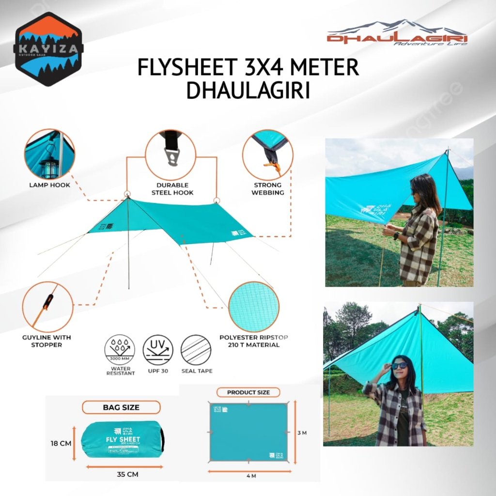 Jual Flysheet dhaulagiri 3x4 waterproof camping outdoor - flysheet ...