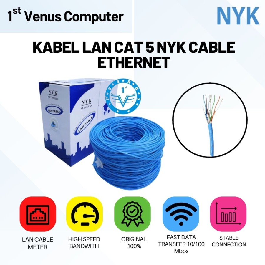 Jual KABEL LAN UTP CAT 5 NYK CABLE UTP LAN CAT 5E METERAN ORI /NET01 ...