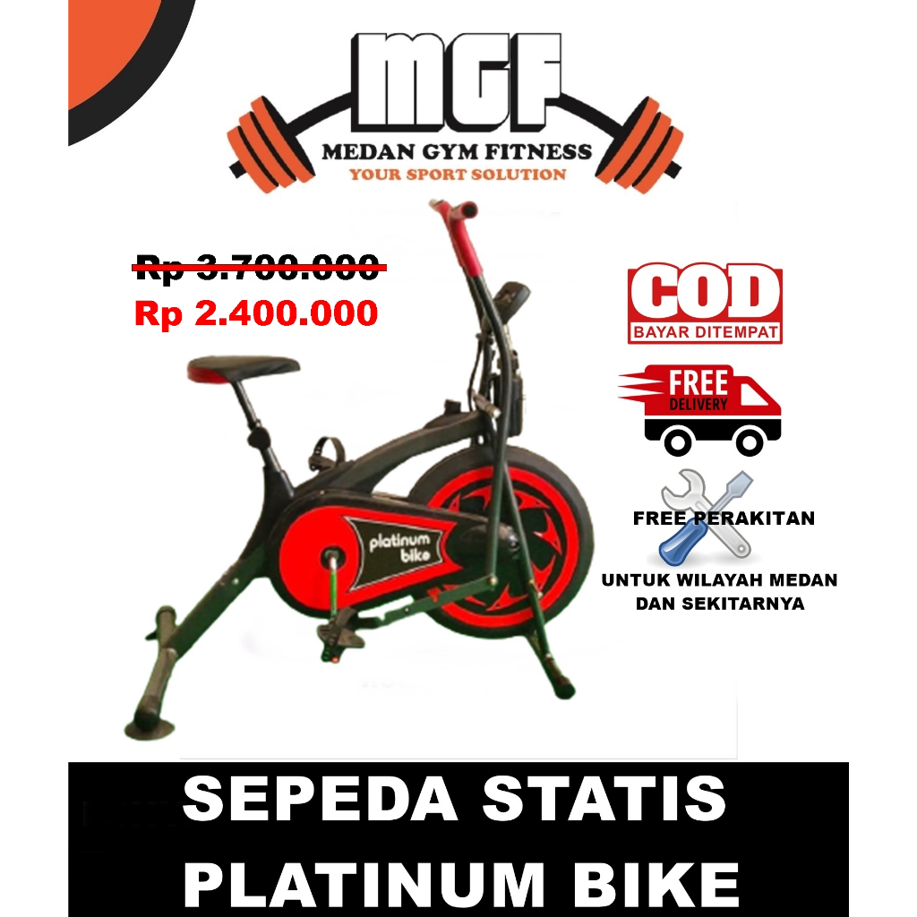 Jual SEPEDA STATIS ALAT FITNESS TERAPI LUTUT - SEPEDA STATIS PLATINUM ...