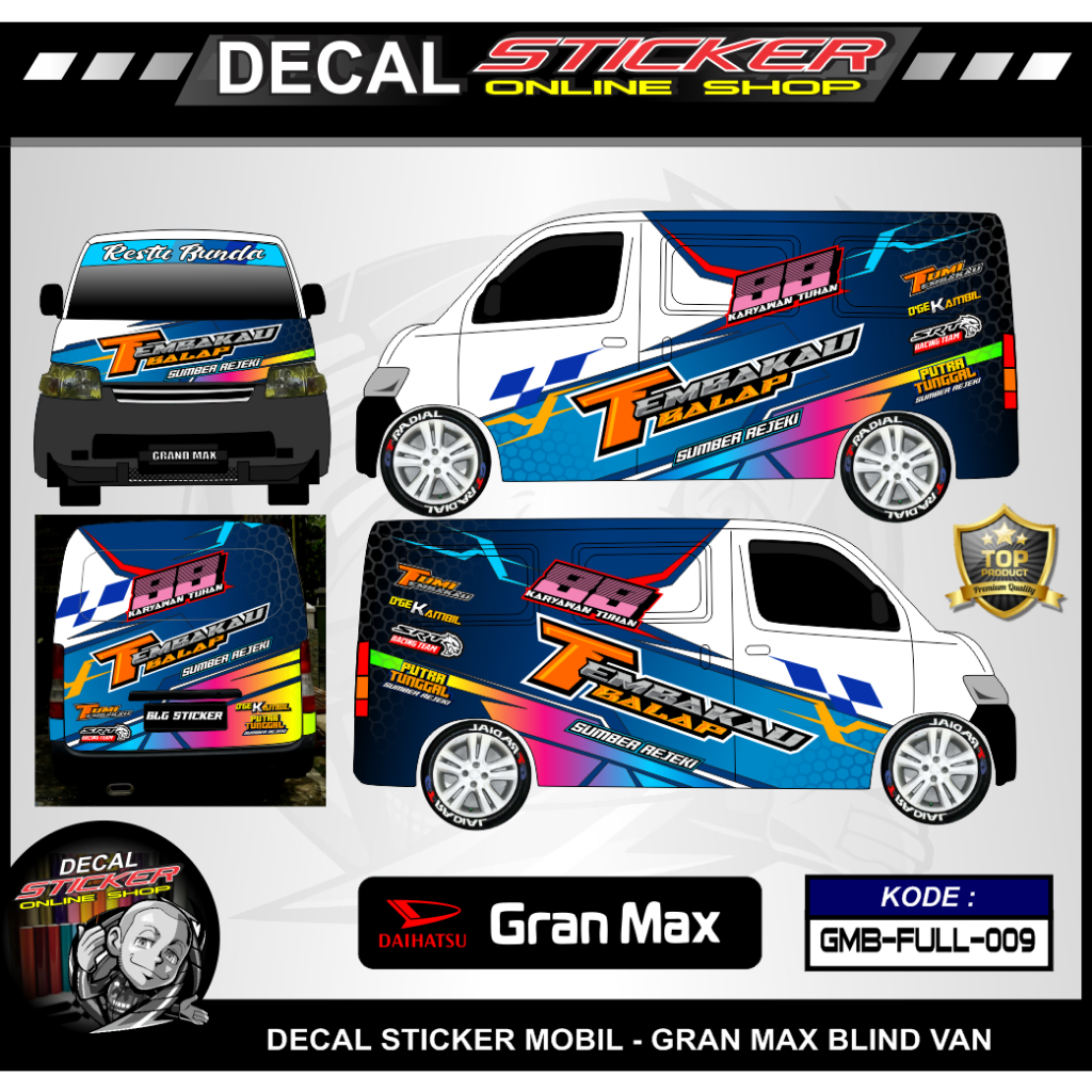 Jual Sticker Mobil Pick Up Dekal Granmax vAN KEREN | Shopee Indonesia