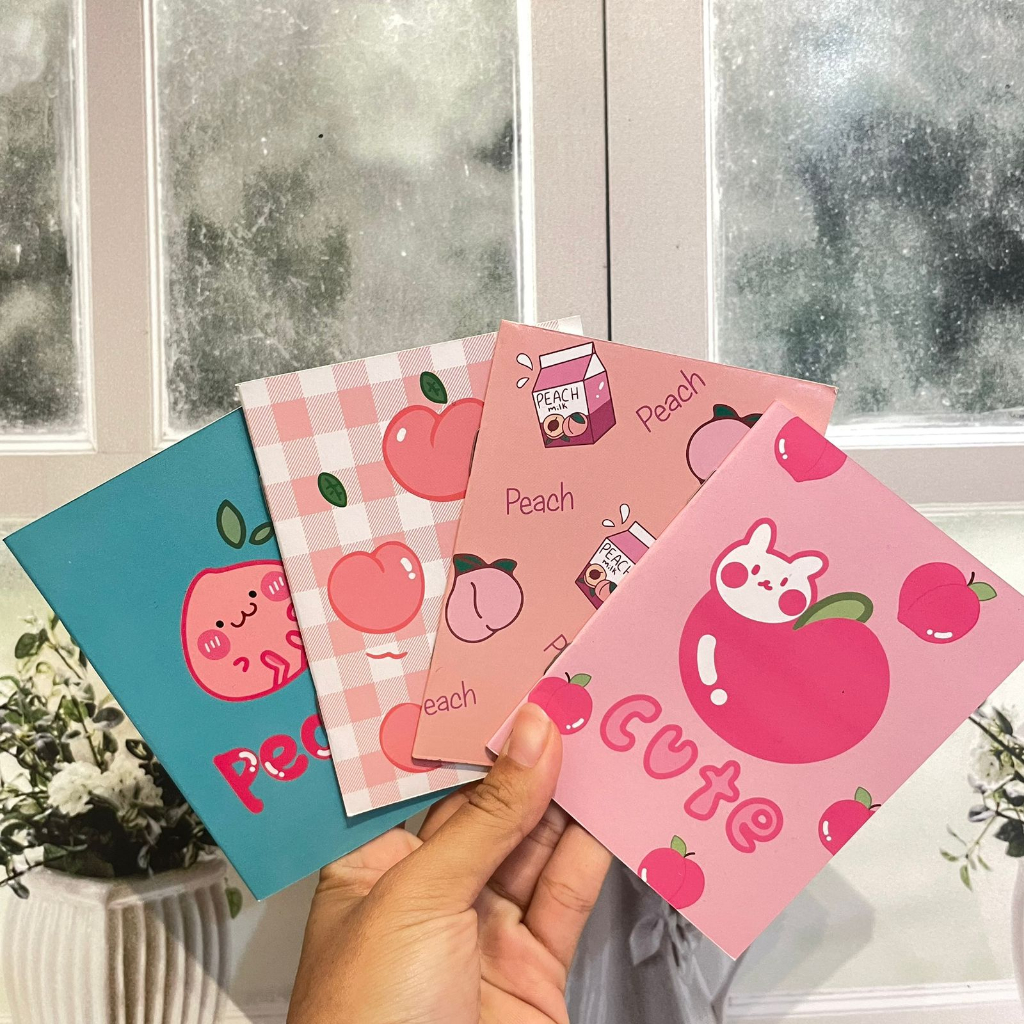 Jual Buku Tulis Mini Buah PEACH ukuran A6 LUCU kertas bergaris 25 ...