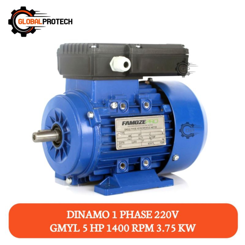 Jual Dinamo 1 Phase 5 HP 1400 RPM Famoze Pro 3.7 KW 4pole Tipe GMYL Class F Electric Motor ...