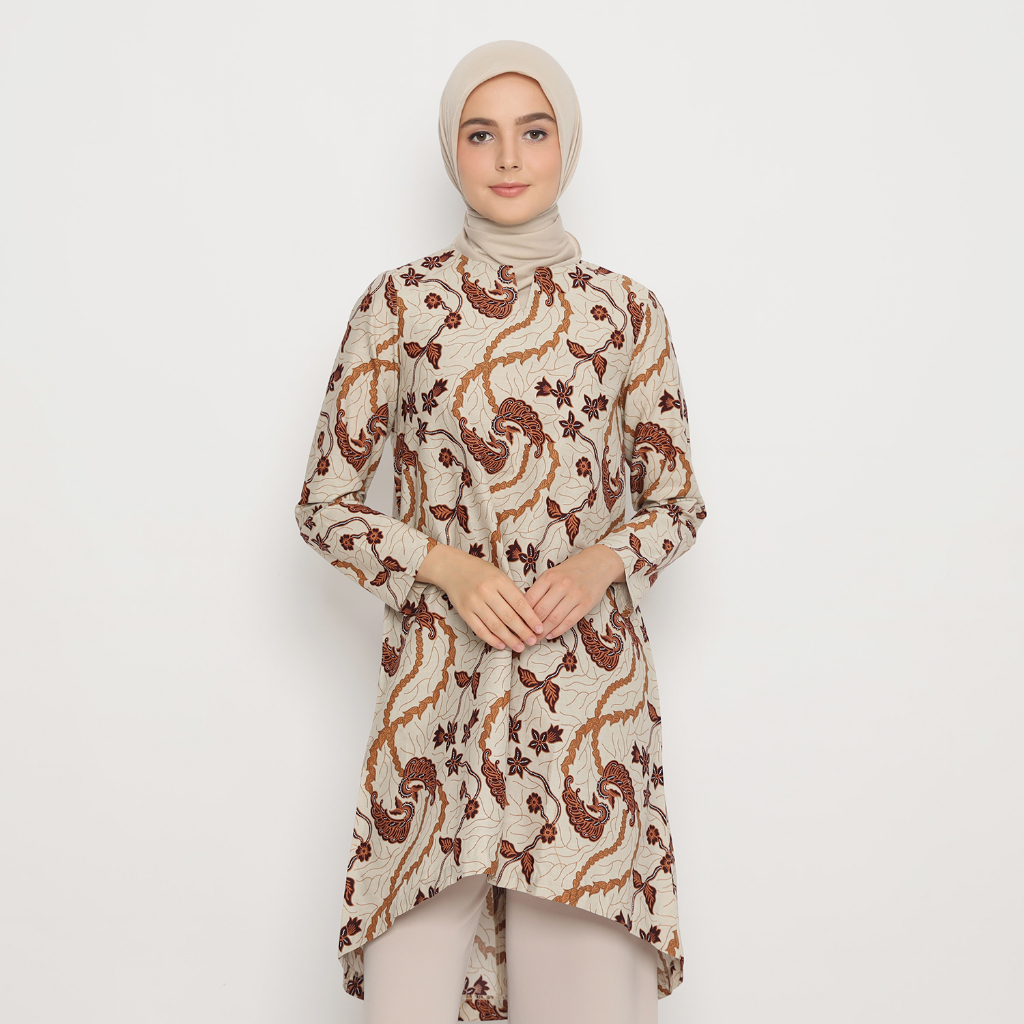 Jual Batik Semar Cempaka Tunic Sumping Sajodo Krem | Shopee Indonesia