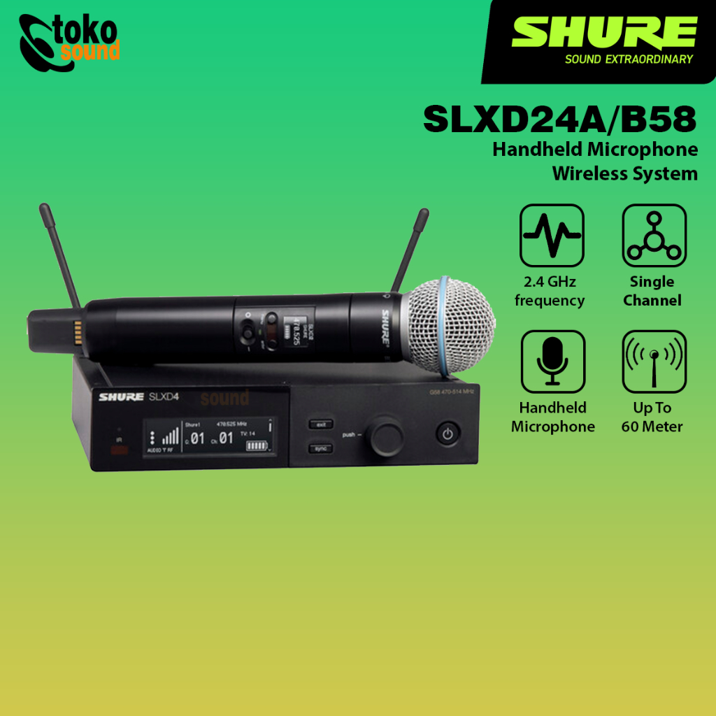 Jual Shure SLXD24/B58 Digital Wireless Handheld Microphone System Original | Shopee Indonesia