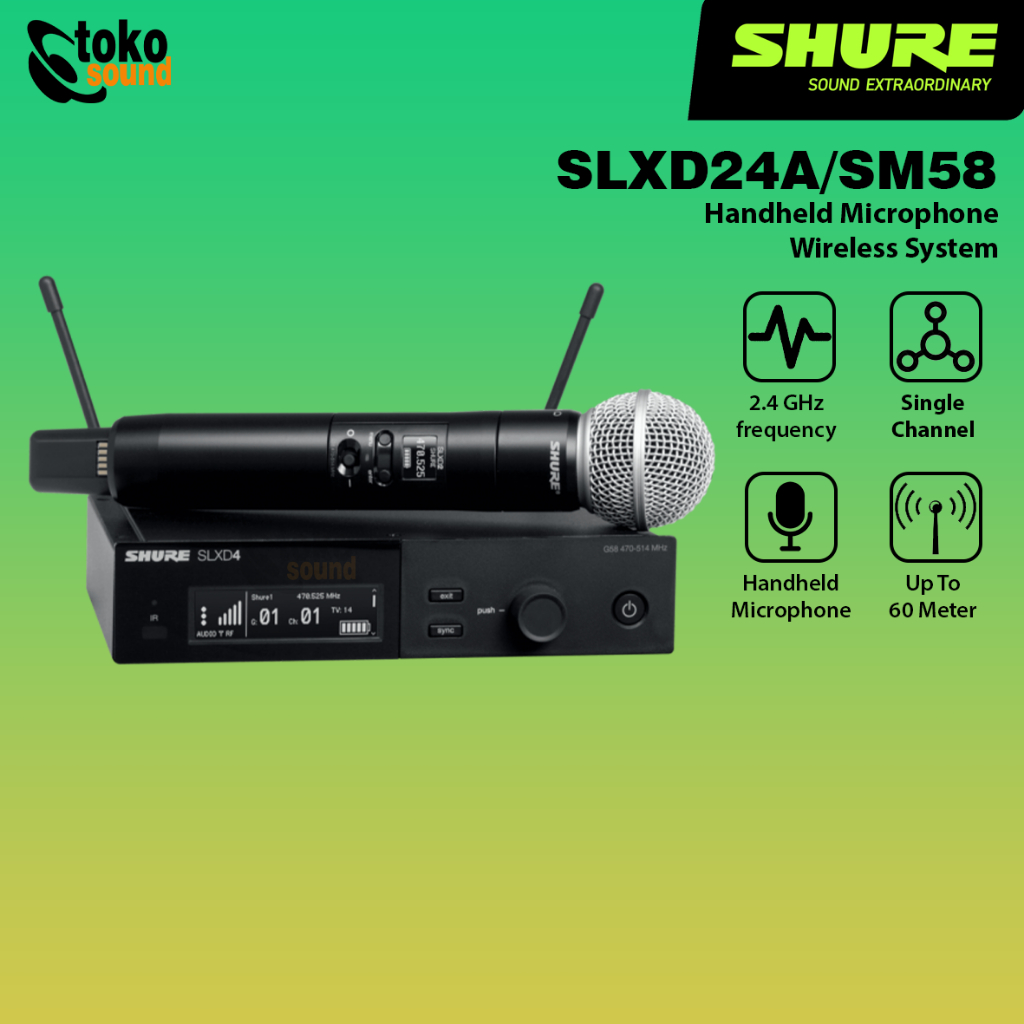 Jual Shure SLXD24/SM58 Digital Wireless Handheld Microphone System Original | Shopee Indonesia