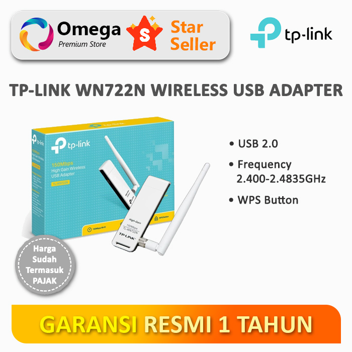 Jual TP-Link TL-WN722N 150Mbps High Gain Wireless USB Adapter | Shopee ...