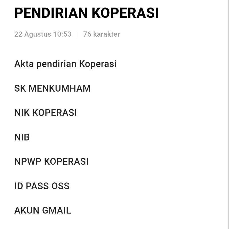 Jual pendirian koperasi||proses cepat2-3hari||lengkap nik koperasi ...