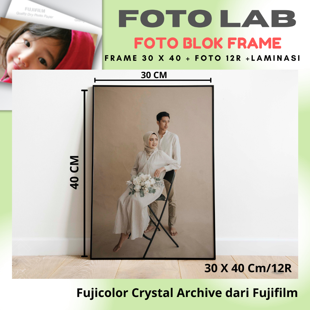 Jual Paket Cetak 12R 12RP Laminasi Frame Foto Blok - 30x40 30x45 ...