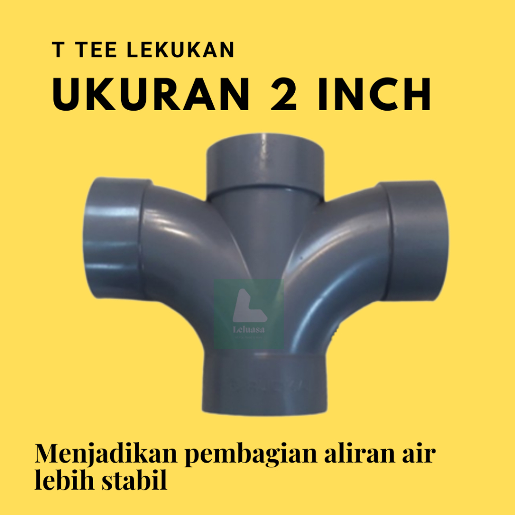 Jual Pipa T Tee Sambungan Paralon Pvc Pembagian Arah Belokan Aliran Air Stabil Ukuran 2 X 2 Inch ...