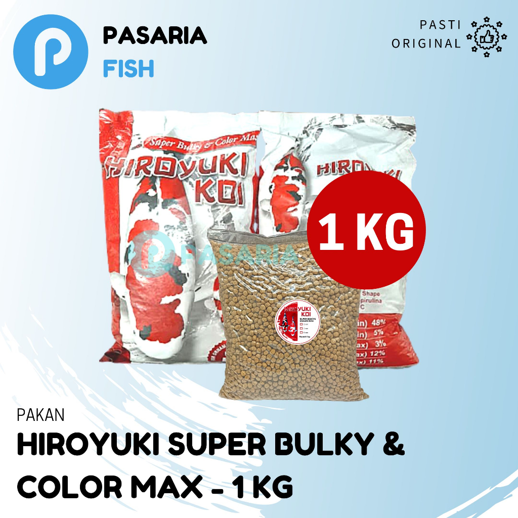 Jual Hiroyuki Koi 1kg Super Bulky & Color Max/Merah Pakan Protein ...