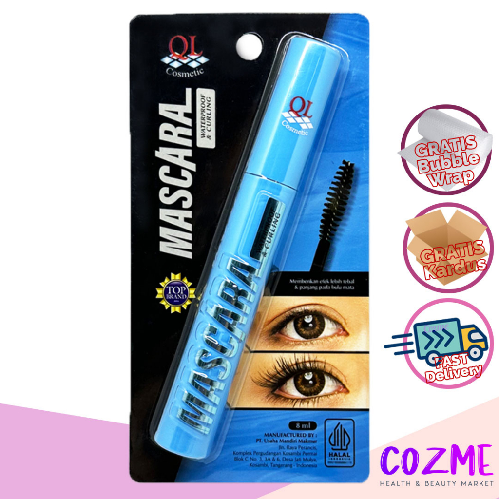 Jual QL Mascara Black Waterproof and Curling 8mL | Shopee Indonesia