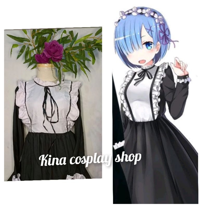 Jual Re:Zero Ram Rem Maid Apron Cosplay Costume Anime Female | Shopee ...