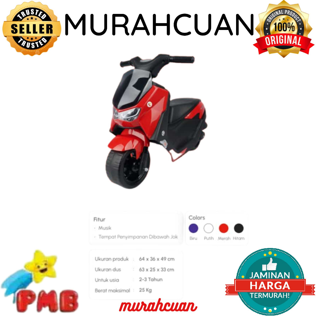 Jual Motor PMB K613 K612 K611 K615 -RAID Mainan anak motoran MODEL NMAX ...
