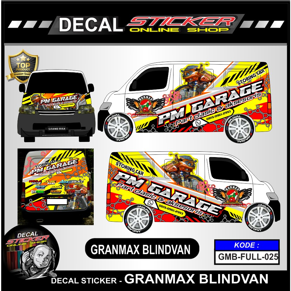 Jual STIKER MOBIL GRANMAX VAN VARIASI DECAL STICKER PRINT LAMINASI ...