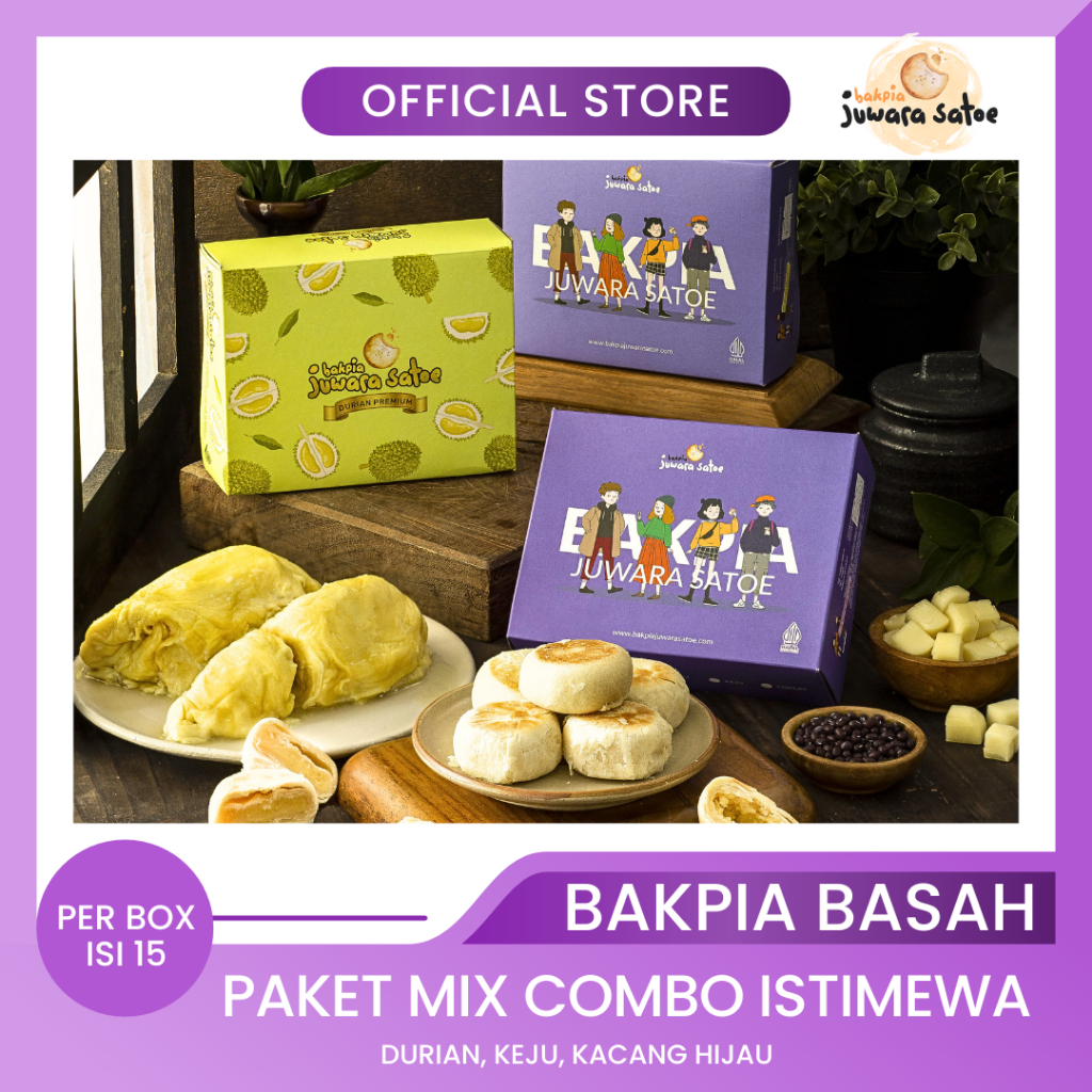 Jual BAKPIA JUWARA SATOE [ 3 Box ] Paket Bakpia Mix Combo Bakpia Basah ...