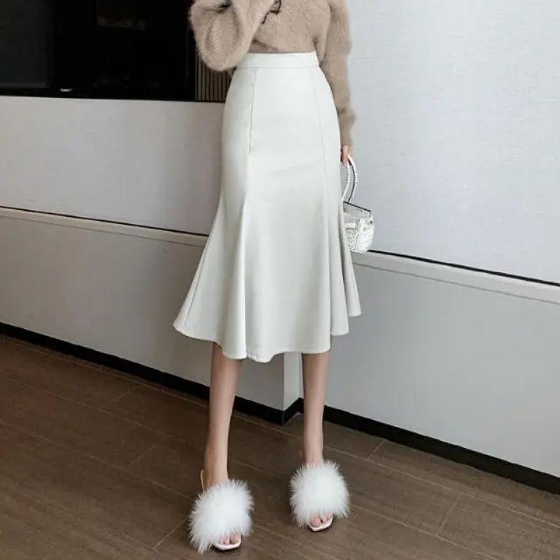 Jual Rok kulit wanita /mermaid skirt semi kulit /rok model duyung ...