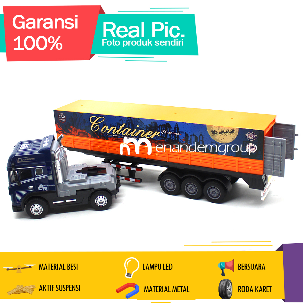 Jual Diecast Mainan Mobil Miniatur Truk Kontainer Trailer Cargo Truck ...